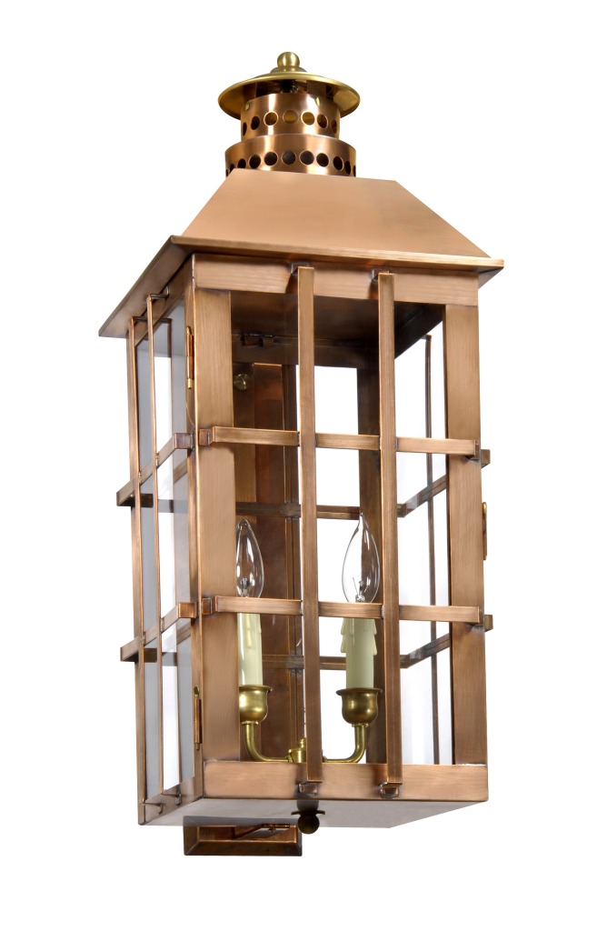 EB-200- wall light, copper lantern, gas or electric lighting