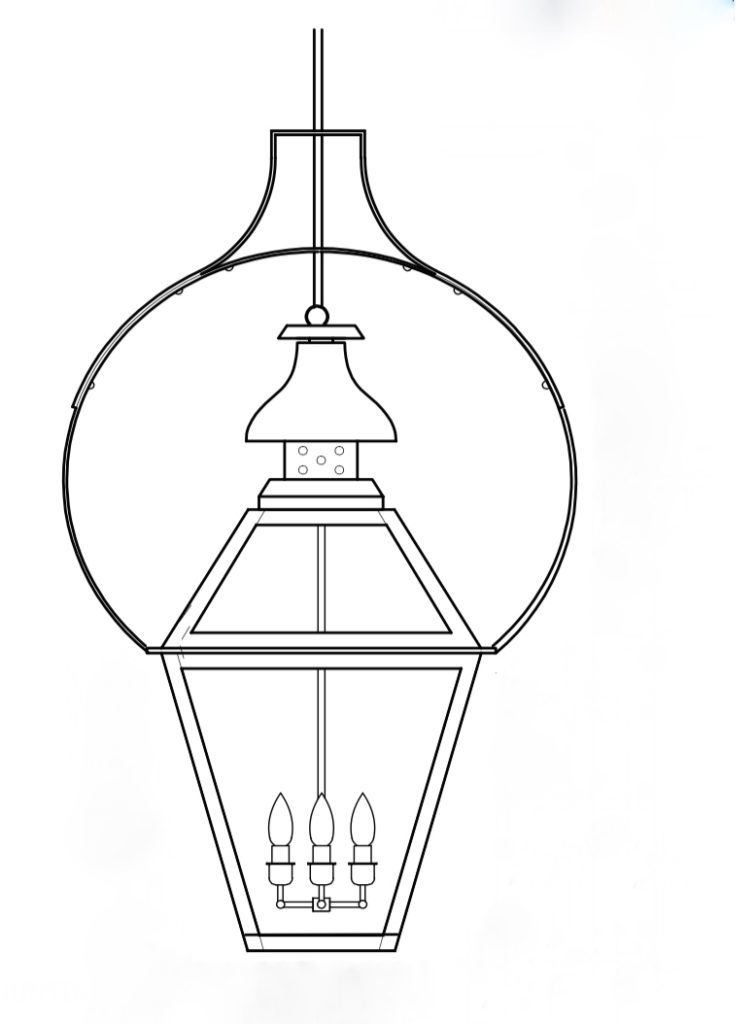 Yoke Lanterns | Copper Lantern with Yoke- Lantern & Scroll